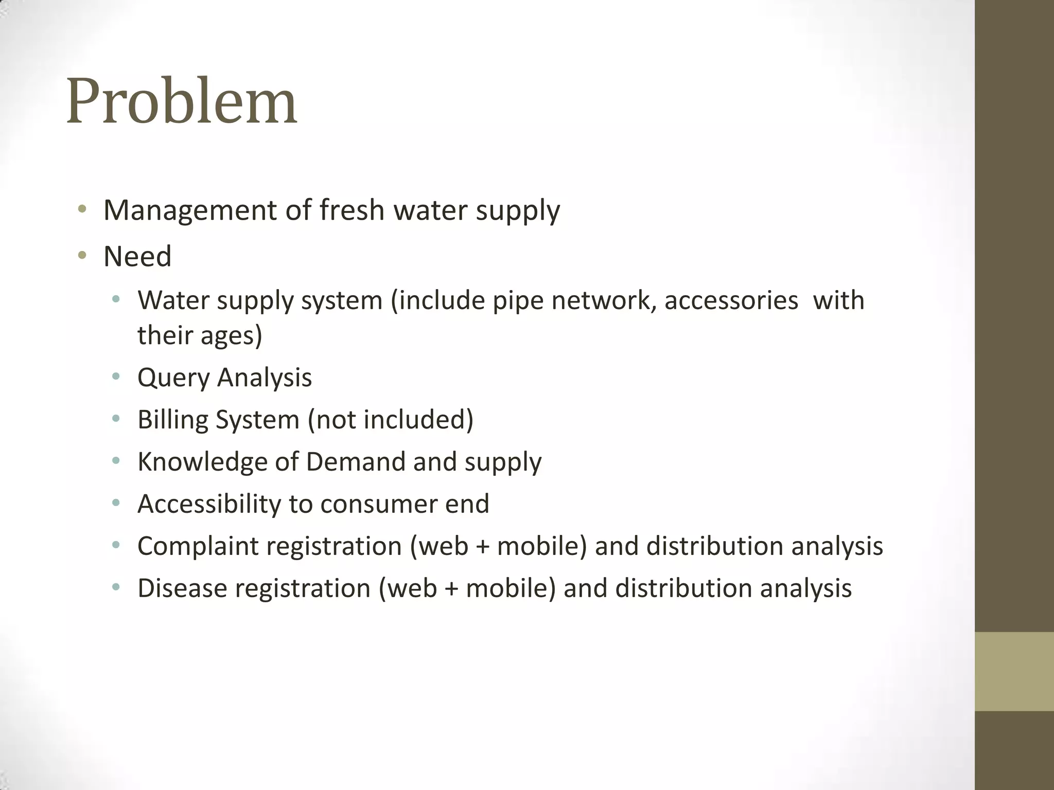 Gis enabled fresh water supply system | PPTX