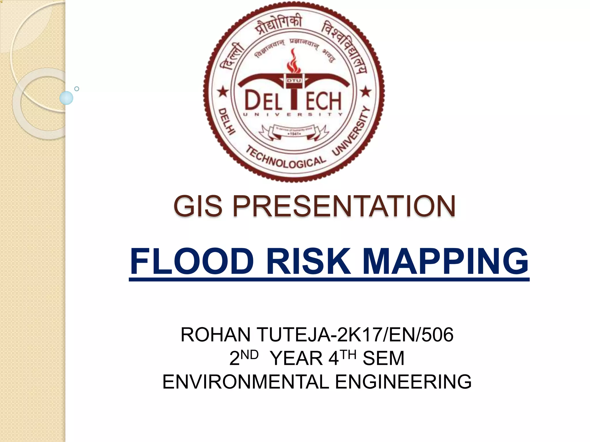 Flood risk mapping using GIS and remote sensing and SAR | PPTX