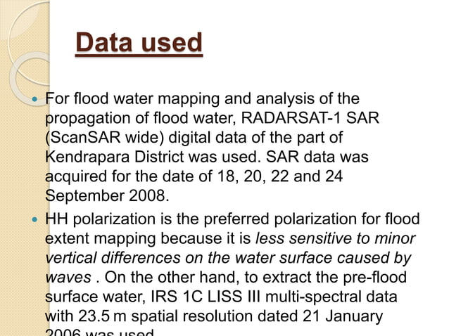 Flood risk mapping using GIS and remote sensing and SAR | PPTX