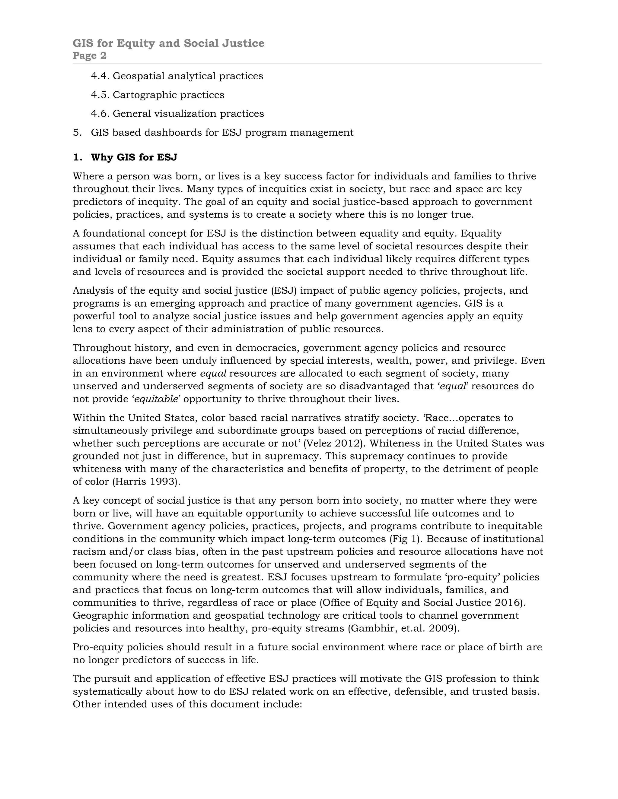 GIS for Equity & Social Justice Best Practices | PDF