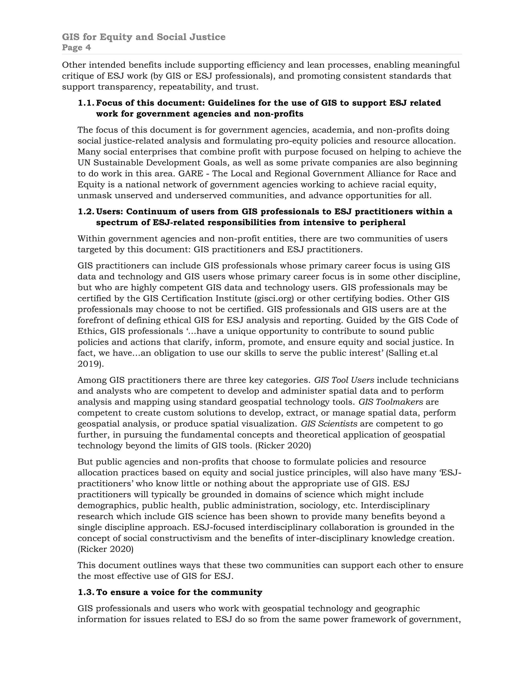 GIS for Equity & Social Justice Best Practices | PDF