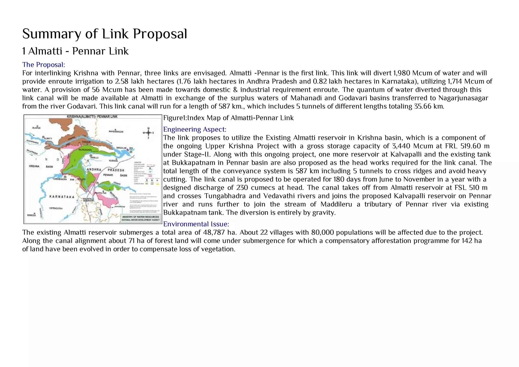 Gis hydrology river_in_summary of river link project_with images_05.08.2013