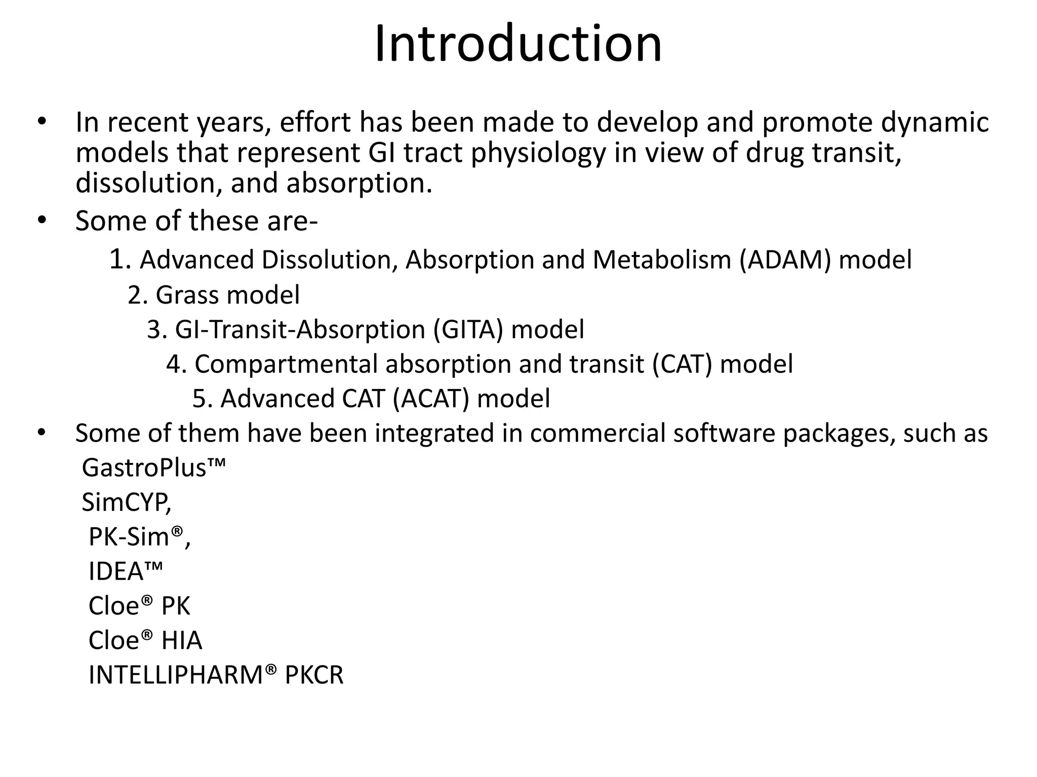 Gastrointestinal absorption simulation using in silico methodology; by ...