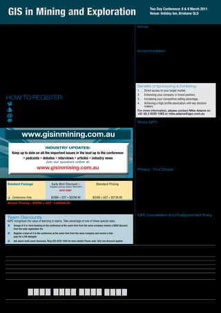 GIS in Mining and Exploration 2011 Brochure | PDF