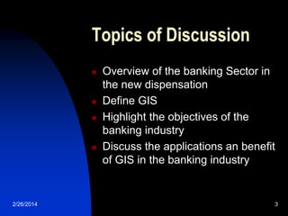 GIS in the finacial sector – a case of the banking industry | PPTX