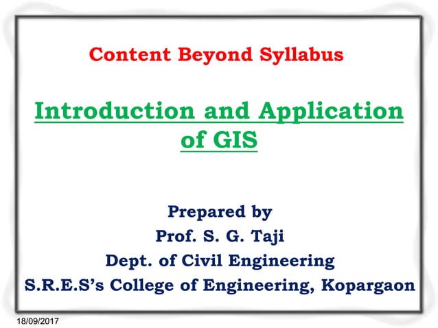 Introduction and Application of GIS | PPT