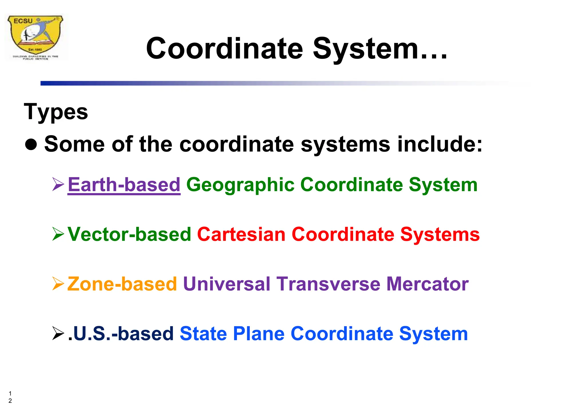 Gis Lecture 3 Map Projetion And Coordinate Systemppt