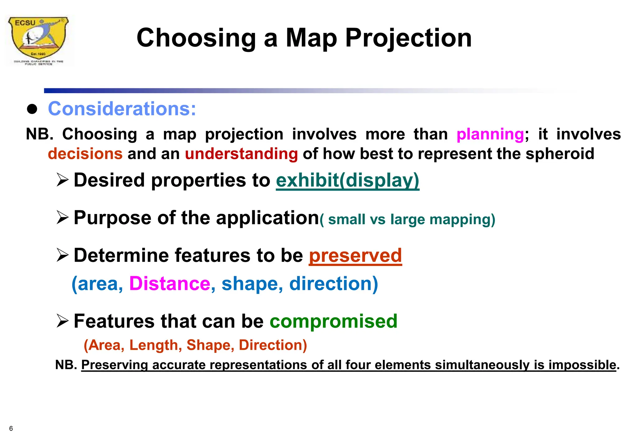 Gis Lecture 3 Map Projetion And Coordinate Systemppt