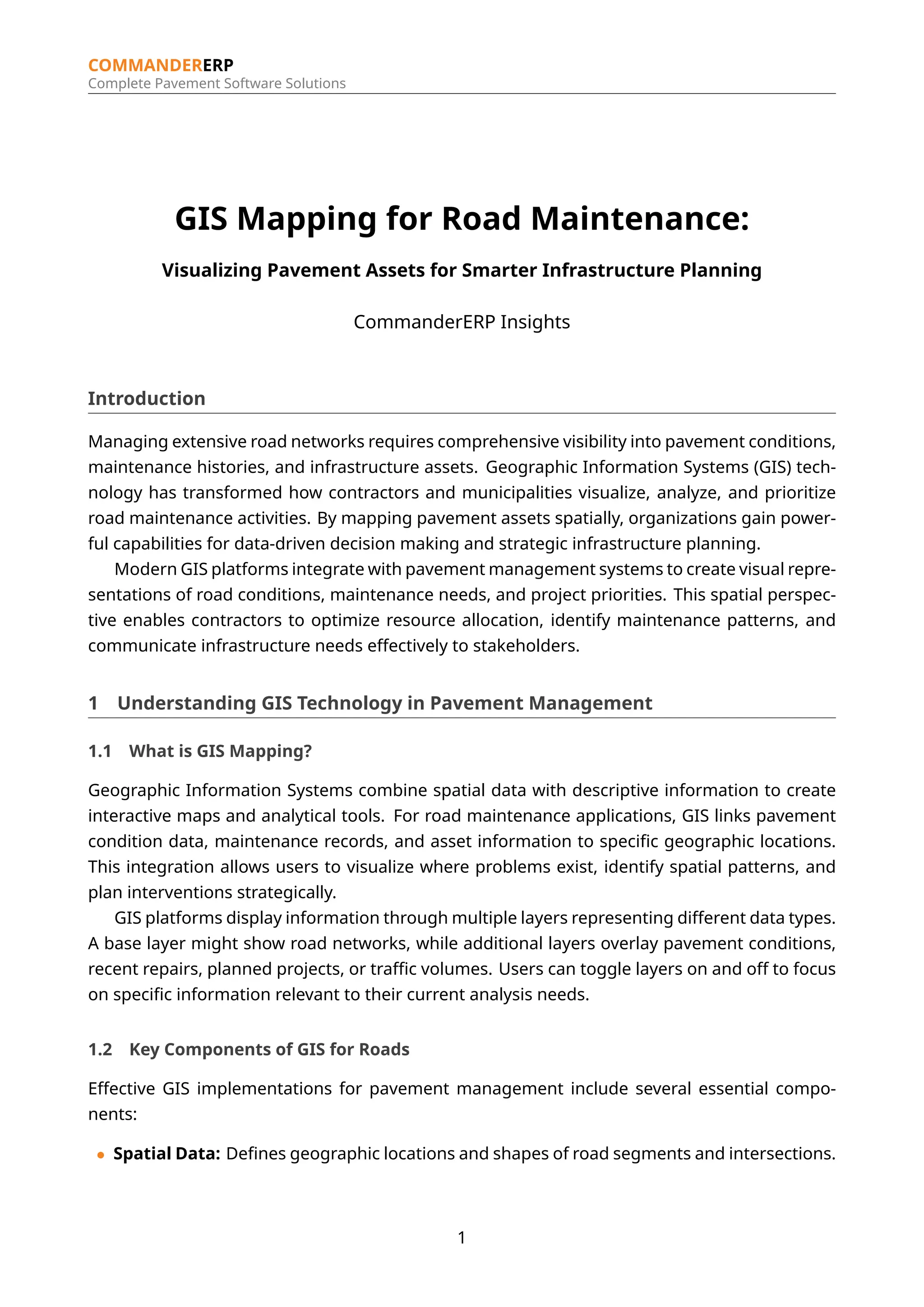 GIS Mapping for Road Maintenance: Visualizing Pavement Assets for ...