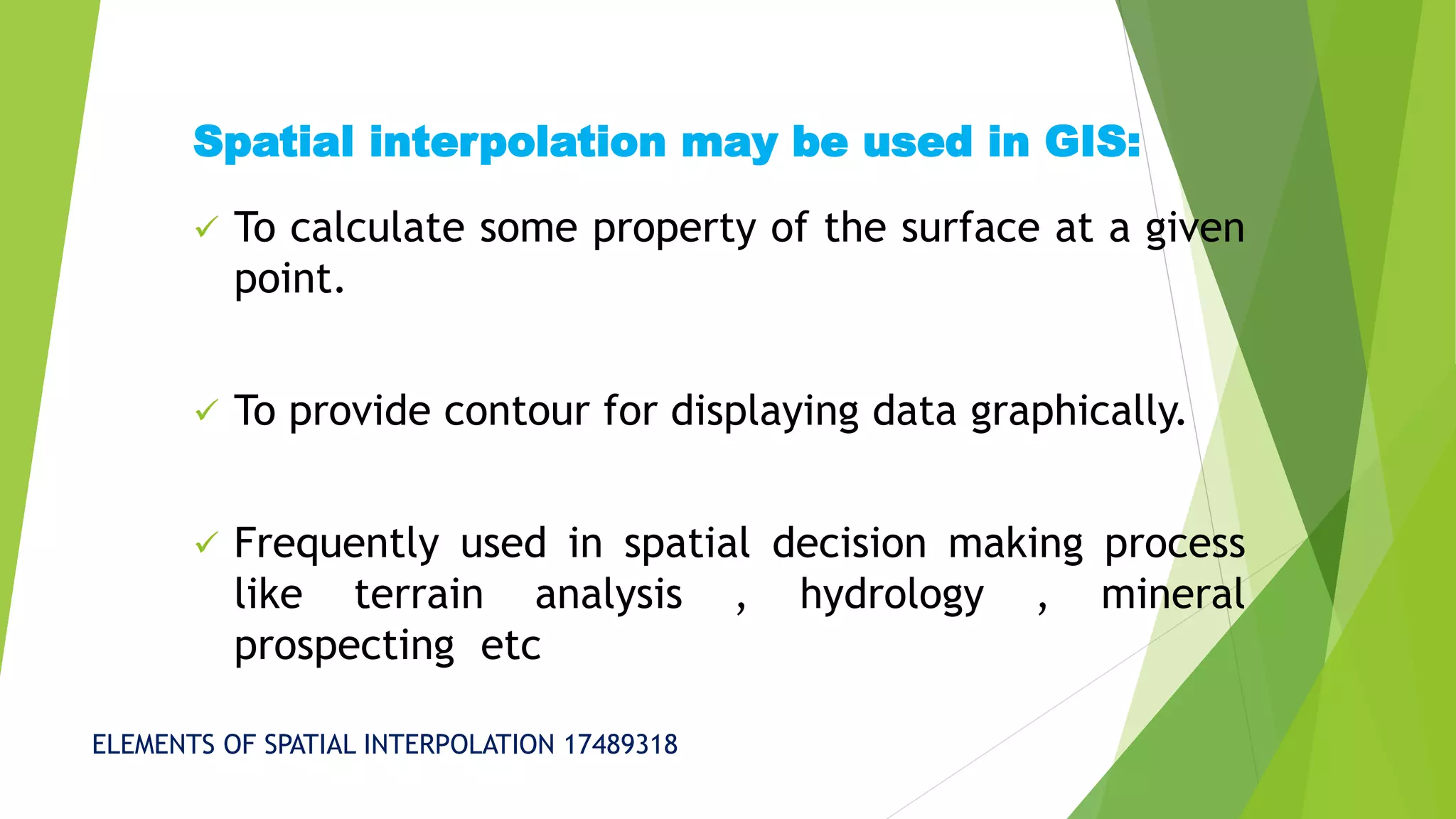 spatial interoplation in GIS | PPTX