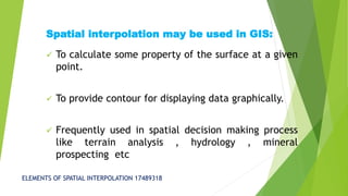 spatial interoplation in GIS | PPTX