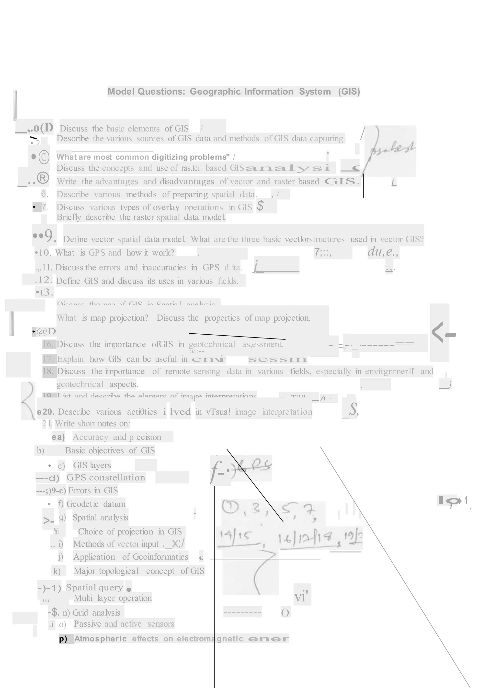 Gis (model questions)777 | DOCX