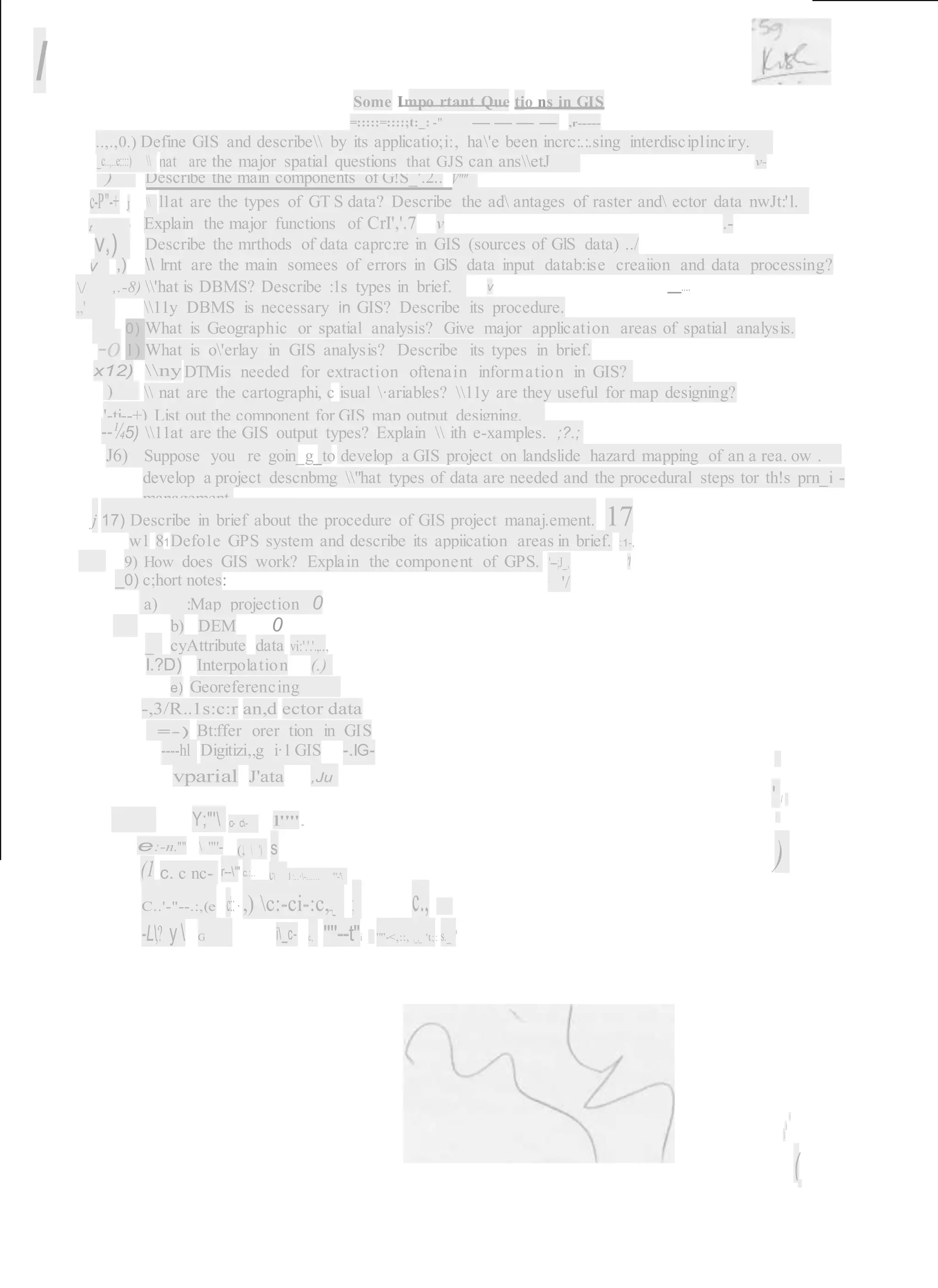 Gis (model questions)777 | DOCX