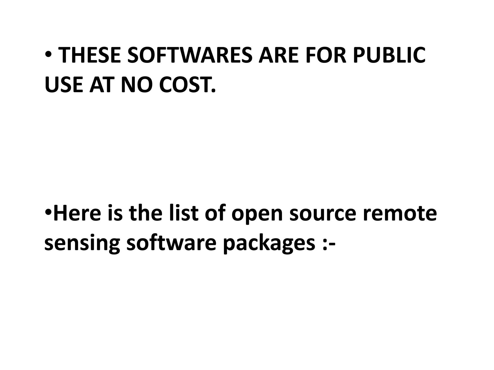 Commercially use GIS & REMOTE SENSING Software | PPTX