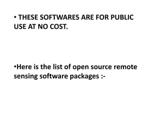 Commercially use GIS & REMOTE SENSING Software | PPTX