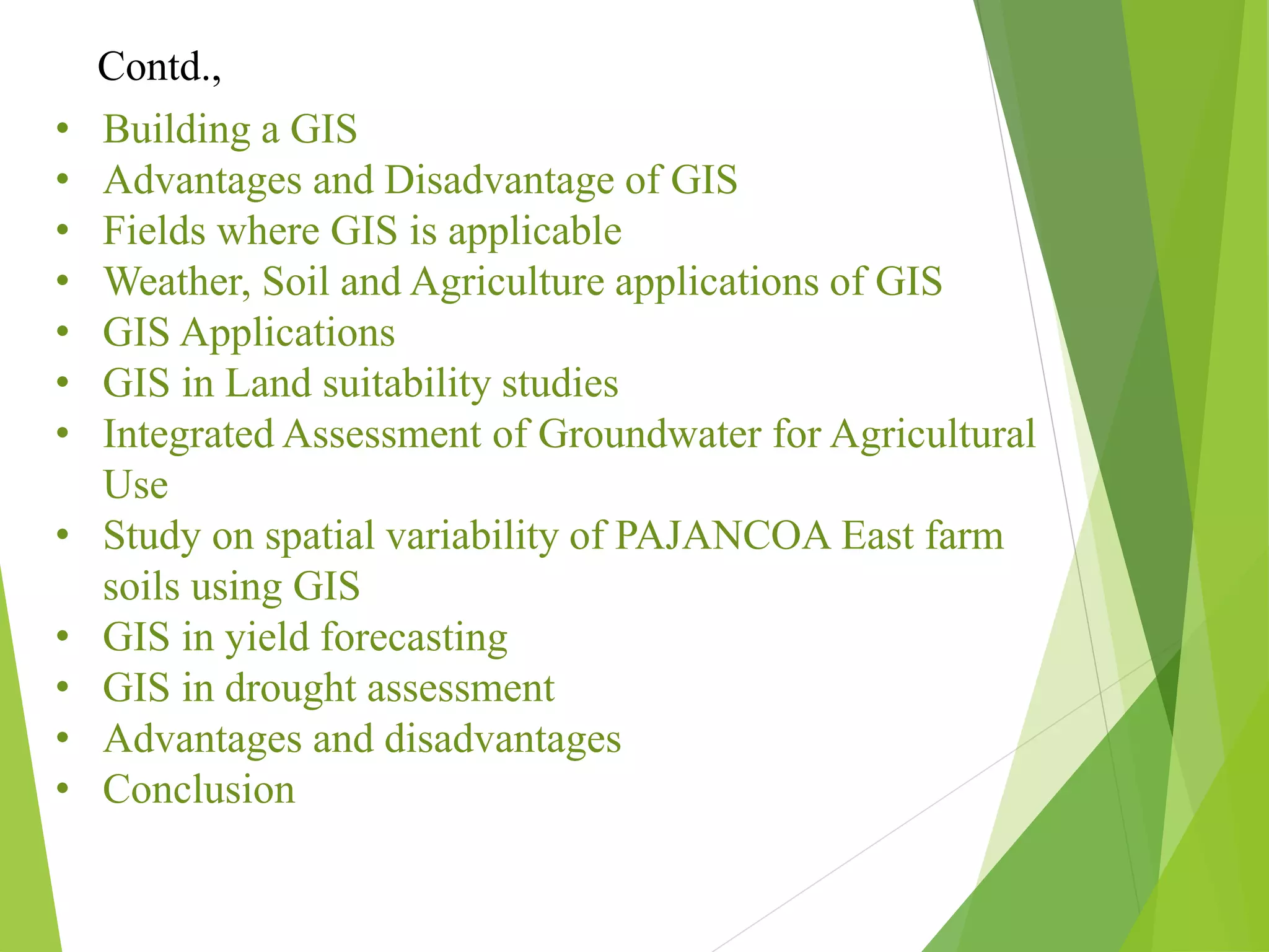 Geographic information system(GIS) and its applications in agriculture ...