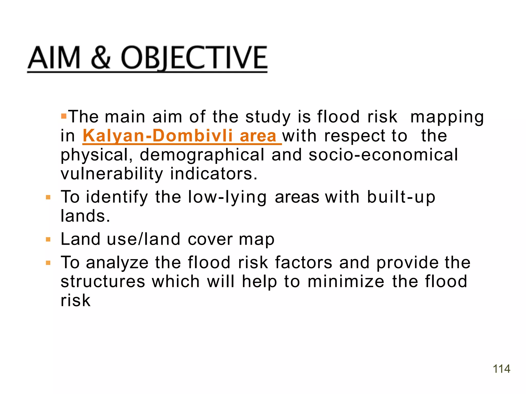 Flood risk mapping using GIS and remote sensing | PPTX