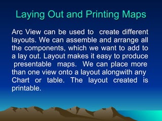 ARC VIEW GEOGRAPHICAL INFORMATION SYSTEM (GIS) | PPT