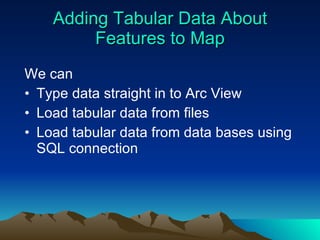 ARC VIEW GEOGRAPHICAL INFORMATION SYSTEM (GIS) | PPT