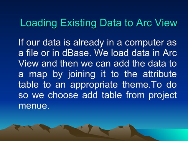 ARC VIEW GEOGRAPHICAL INFORMATION SYSTEM (GIS) | PPT