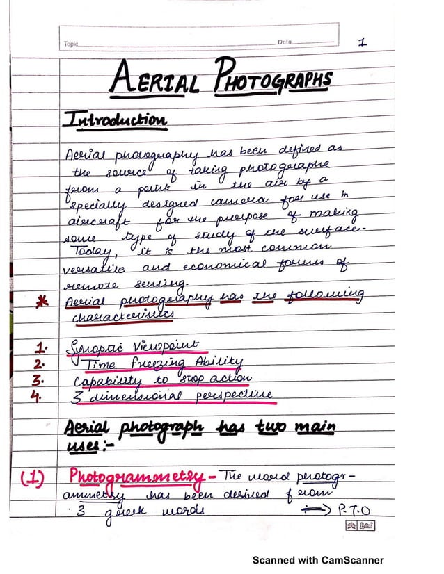 Aerial photograph , Remote Sensing and GIS Assignment | PDF