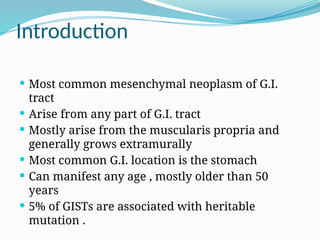 GIST , pathophysiology , diagnosis and management dr. amrish .pptx