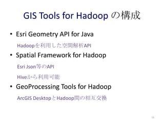 Gis tools for hadoopを用いたビッグデータ処理の検証 | PPT