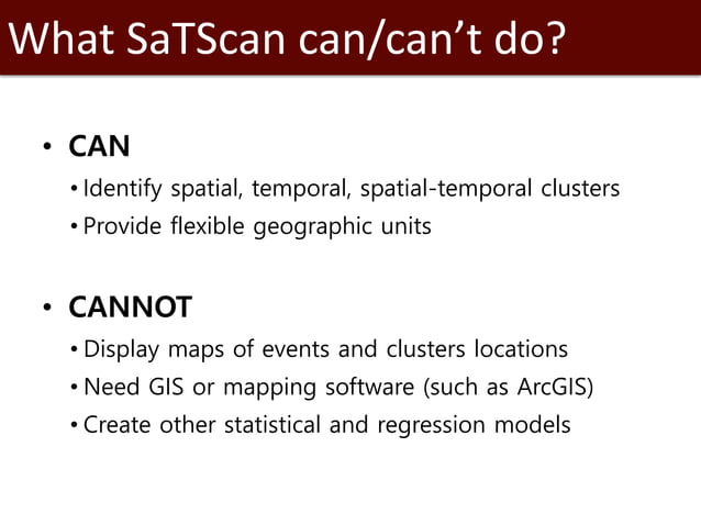 Introduction to SaTScan, seasonality and time series analysis | PPTX
