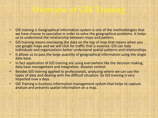 Gis training ppt | PPTX | Geography | Science