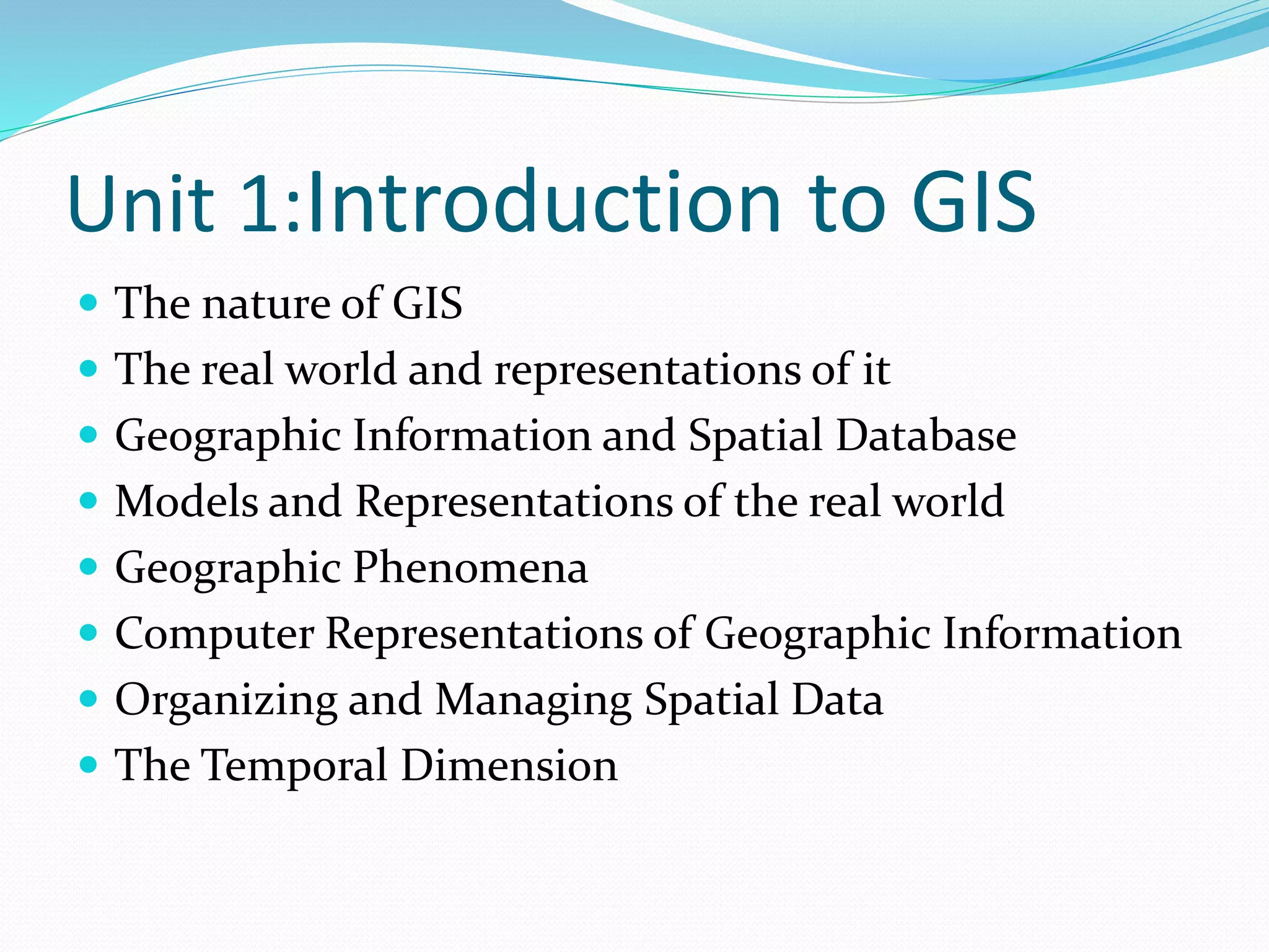 Principles of GIS unit 1 | PDF
