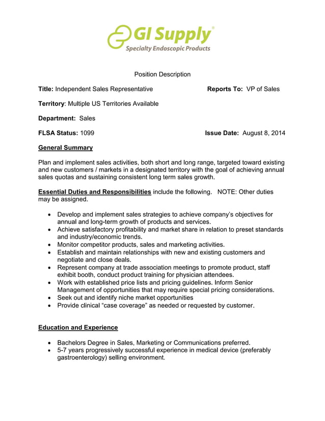 Job Opportunity - Independent Sales Reps Needed! | PDF | Sales | Business