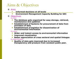 World Bank funded Gis based web enabled environment database of Gujarat ...