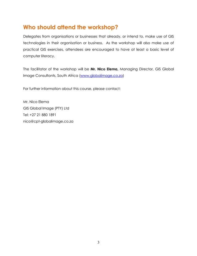 Practical GIS workshop programme | PDF | Geography | Science