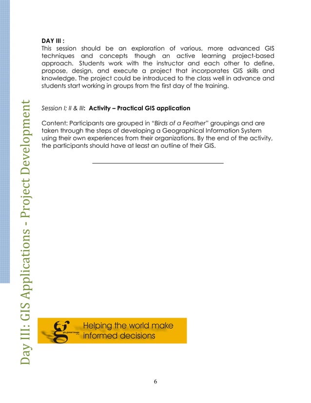 Practical GIS workshop programme | PDF | Geography | Science