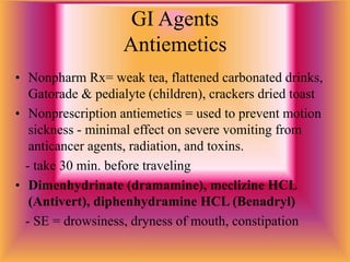 DRUGS ACTING ON GI SYSTEM. pharmacology ppt | PPT