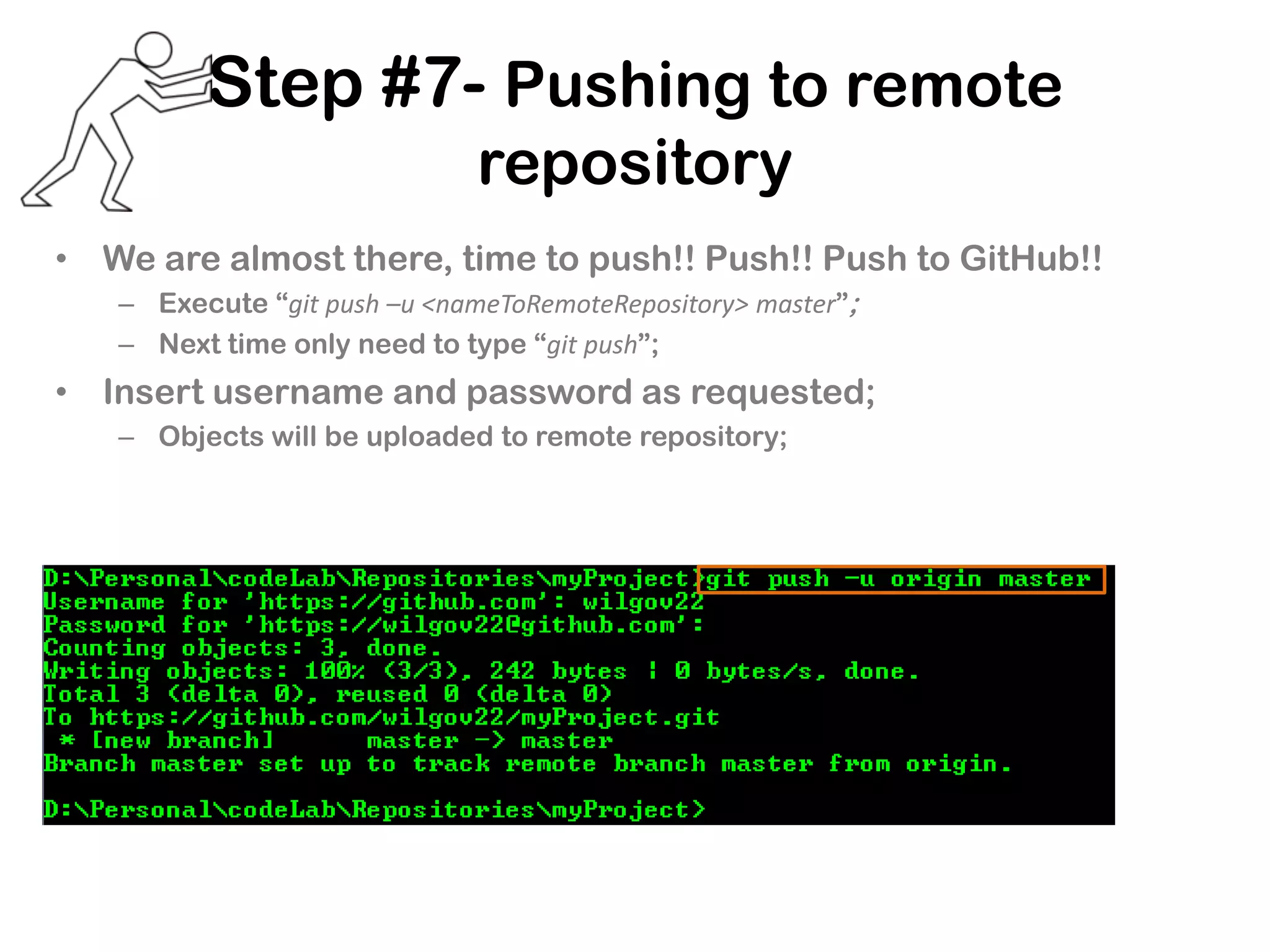 How to configure a Git repository and push to a remote repository… | PPT