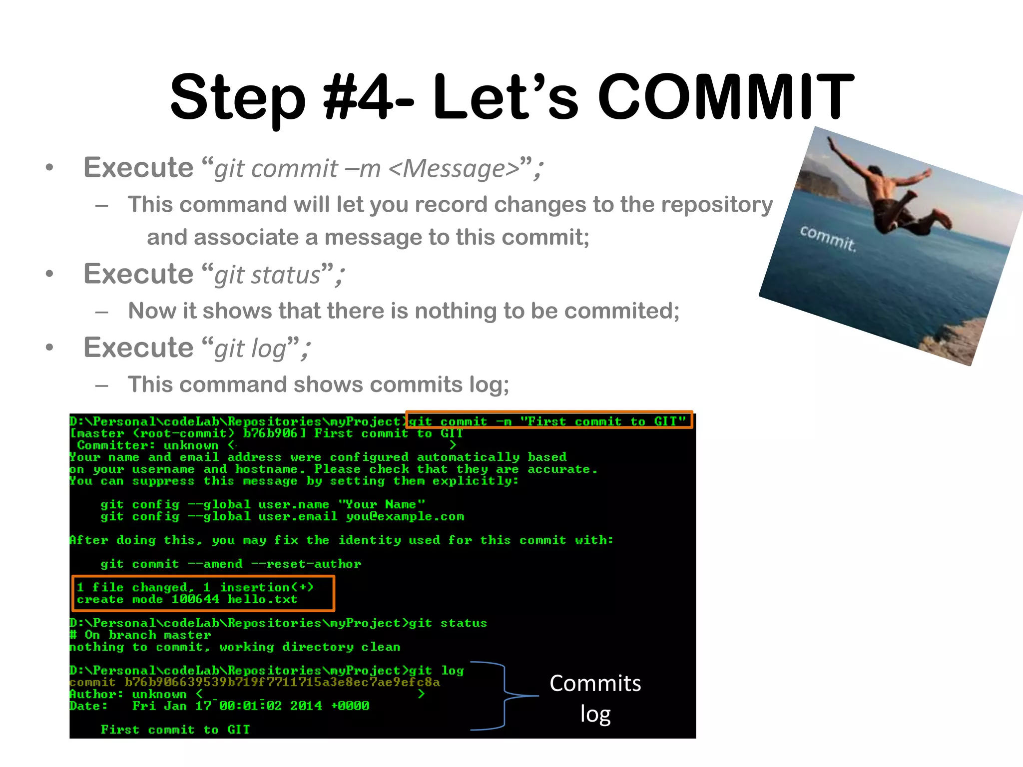 How to configure a Git repository and push to a remote repository… | PPT