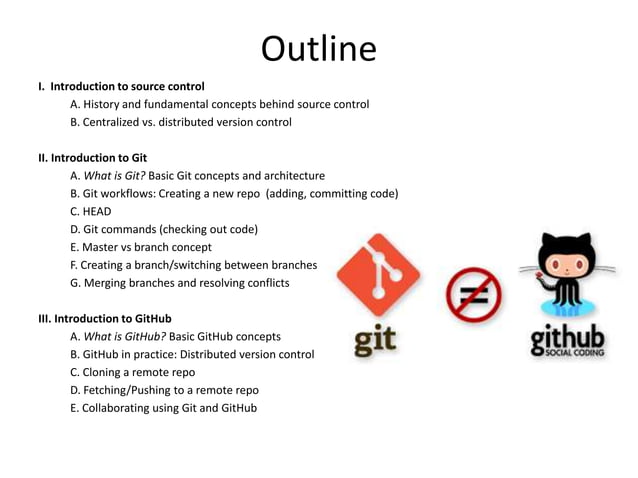 Introduction to Git and GitHub | PPTX | Operating Systems | Computer Software and Applications