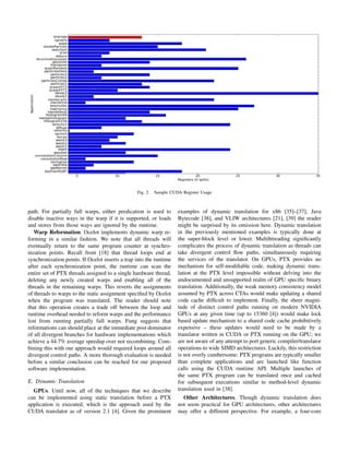 Translating GPU Binaries to Tiered SIMD Architectures with Ocelot | PDF