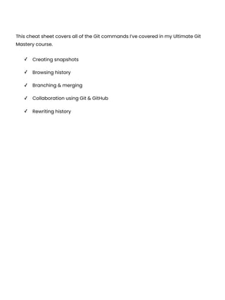 Git cheat-sheet | PDF | Operating Systems | Computer Software and ...