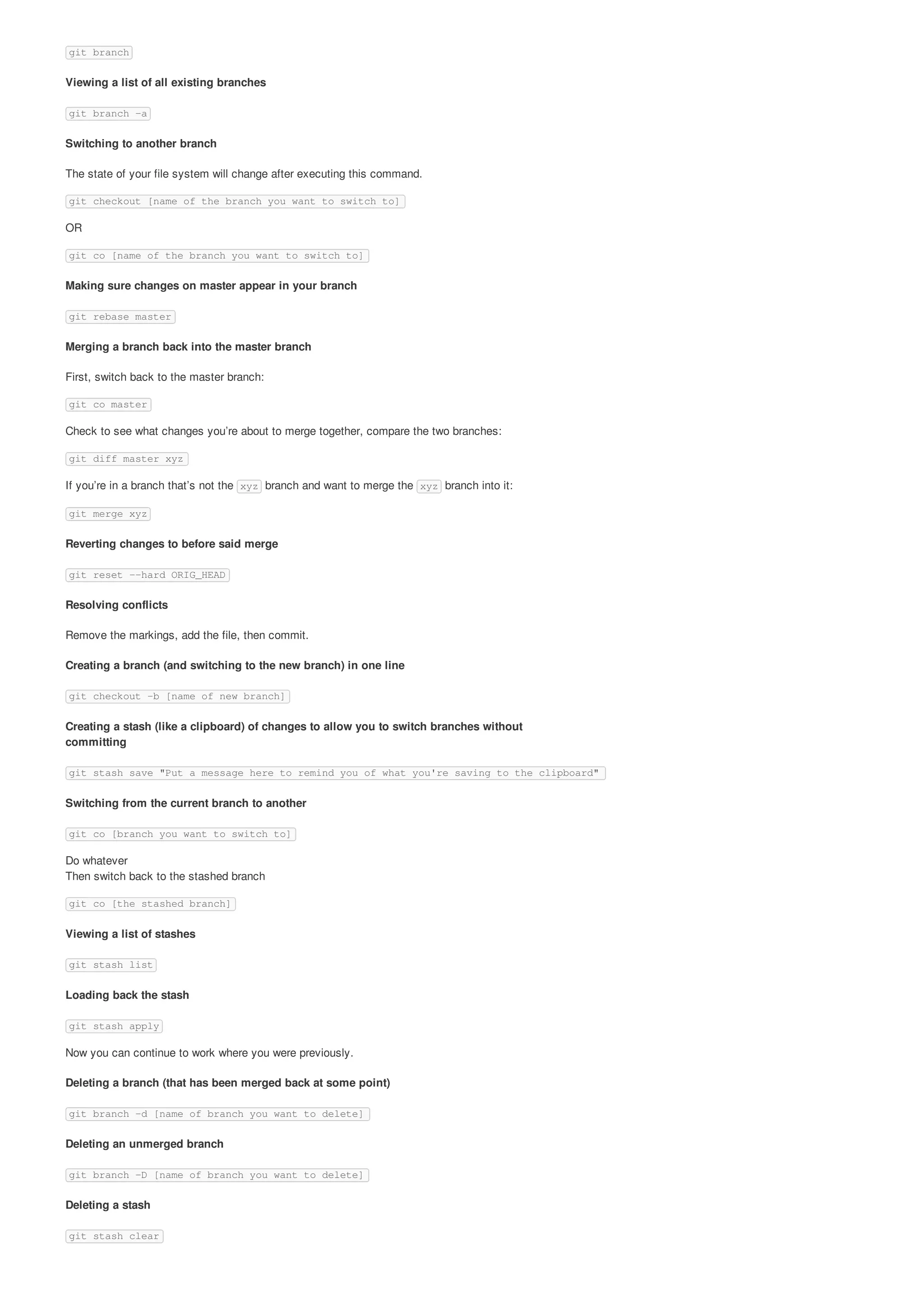 Git cheat-sheets | PDF