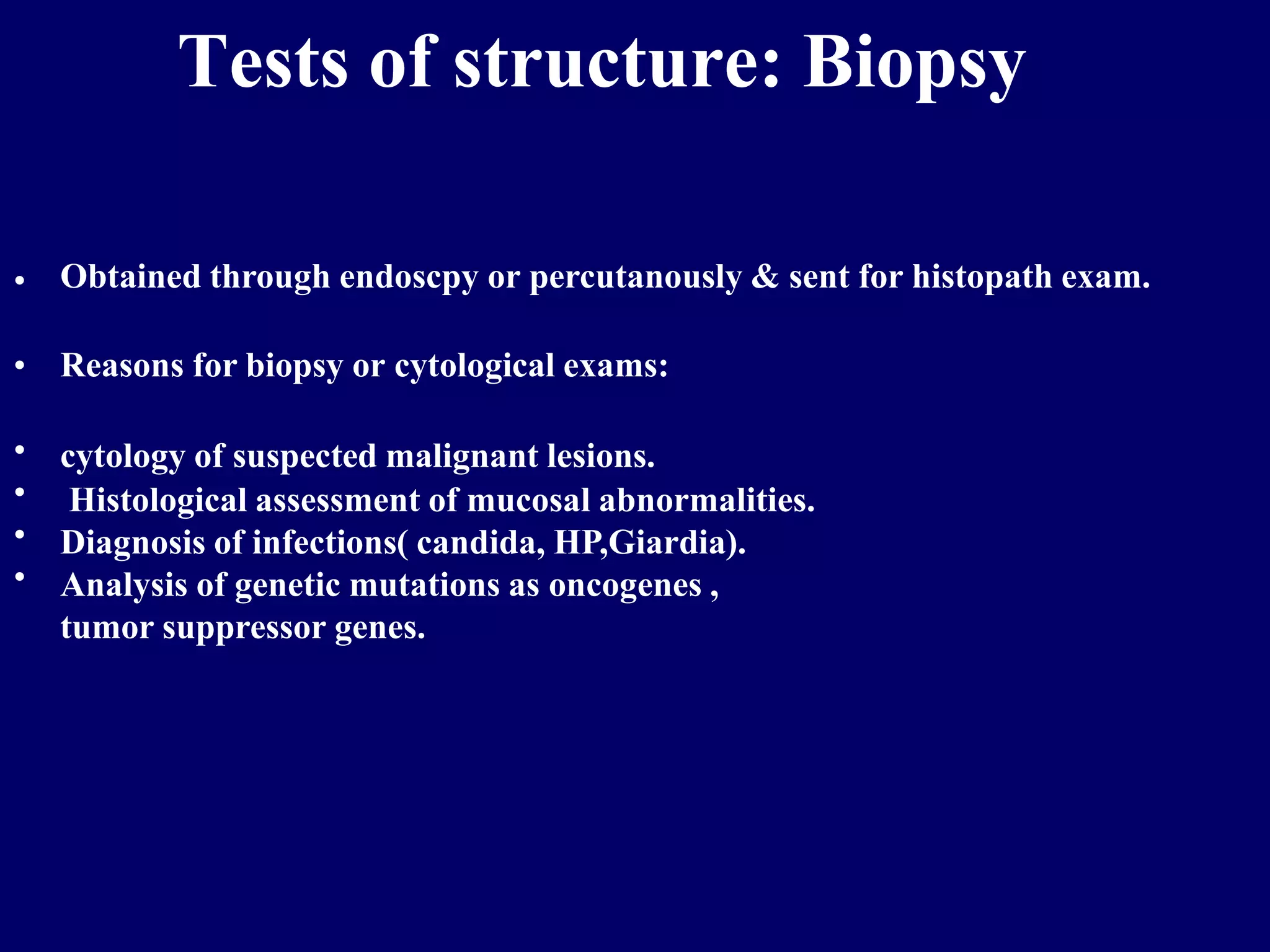 Gastro intestinal system diagnostic-tests- | PPTX