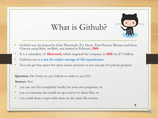 Git is a distributed version control system . | PPT