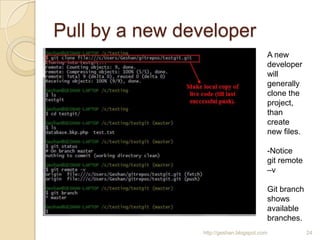 Git intro hands on windows with msysgit | PPT