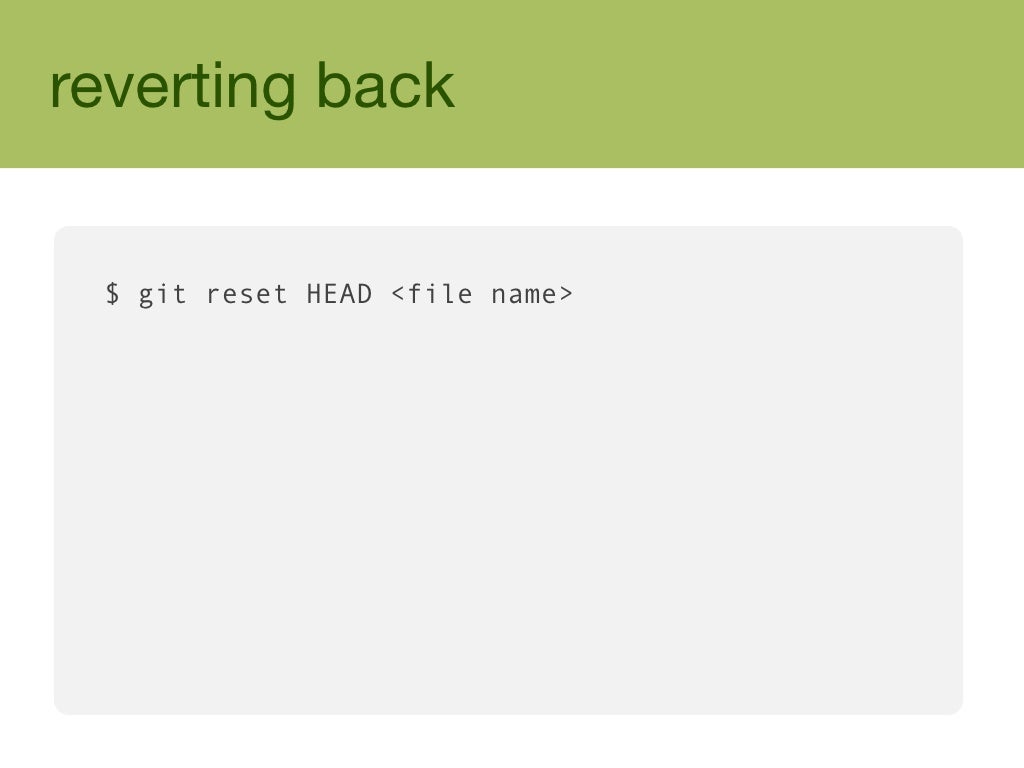 Reverting Back Git Reset