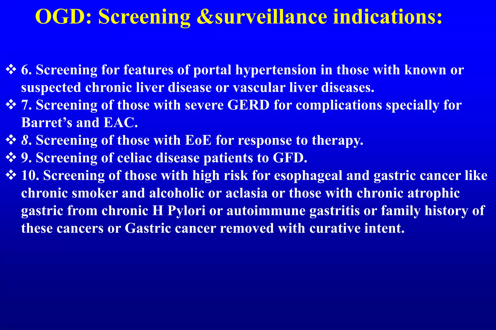 GIT 4th endoscopy indications20 | PPTX