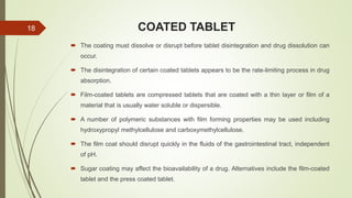 ROLE OF DOSAGE FORM IN GASTRO-INTESTINAL ABSORPTION | PPTX