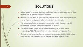 ROLE OF DOSAGE FORM IN GASTRO-INTESTINAL ABSORPTION | PPTX