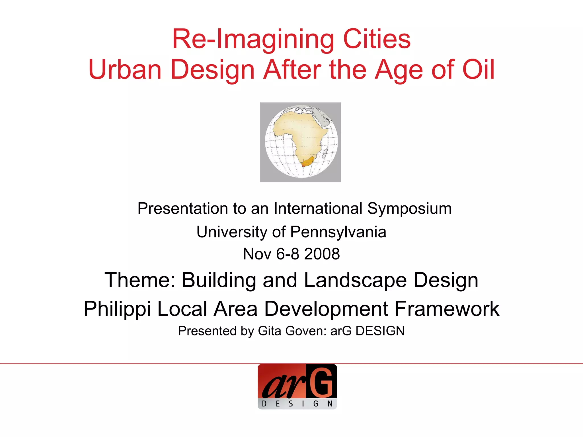 Building and Landscape Design Philippi Local Area Development Framework ...