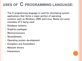 C Programming Language | PPTX | Programming Languages | Computing